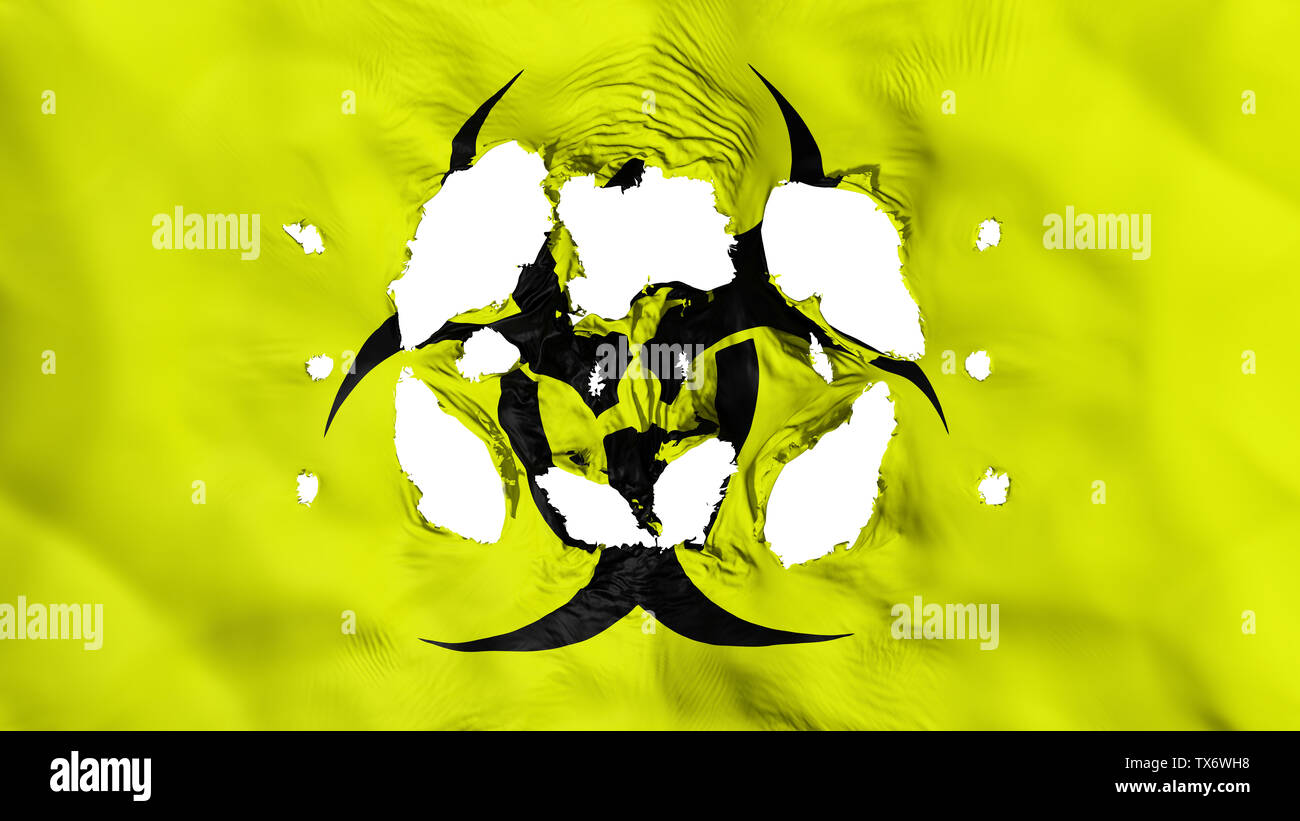 Holes in Warning Hazard Radiation flag Stock Photo - Alamy