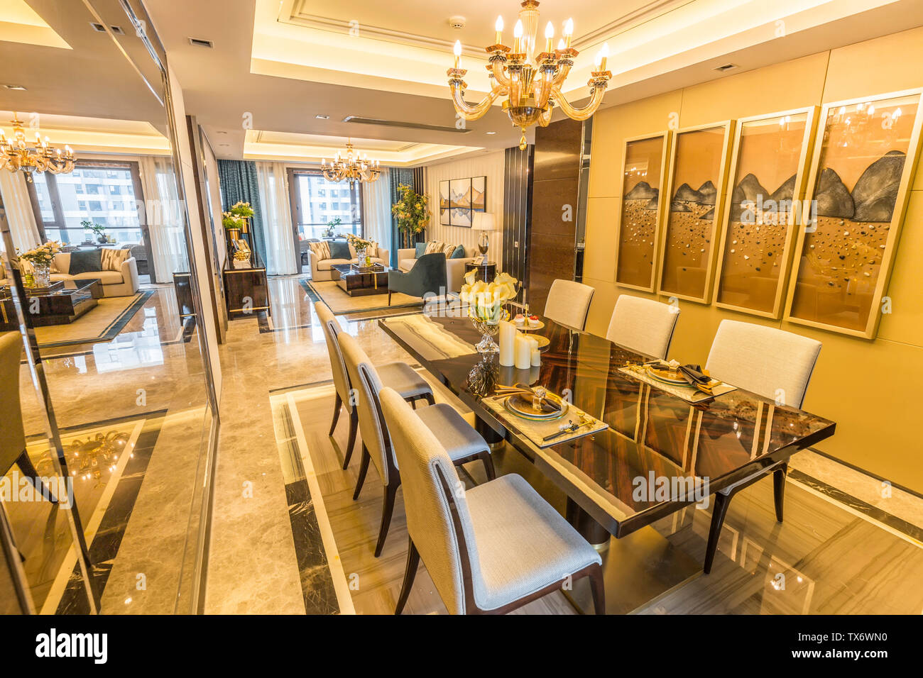 Interior of the model room Stock Photo - Alamy