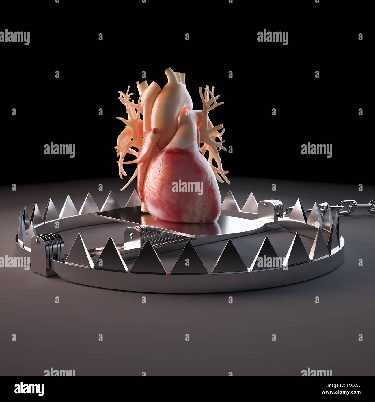 3d rendered, medically accurate illustration of trapped heart Stock ...