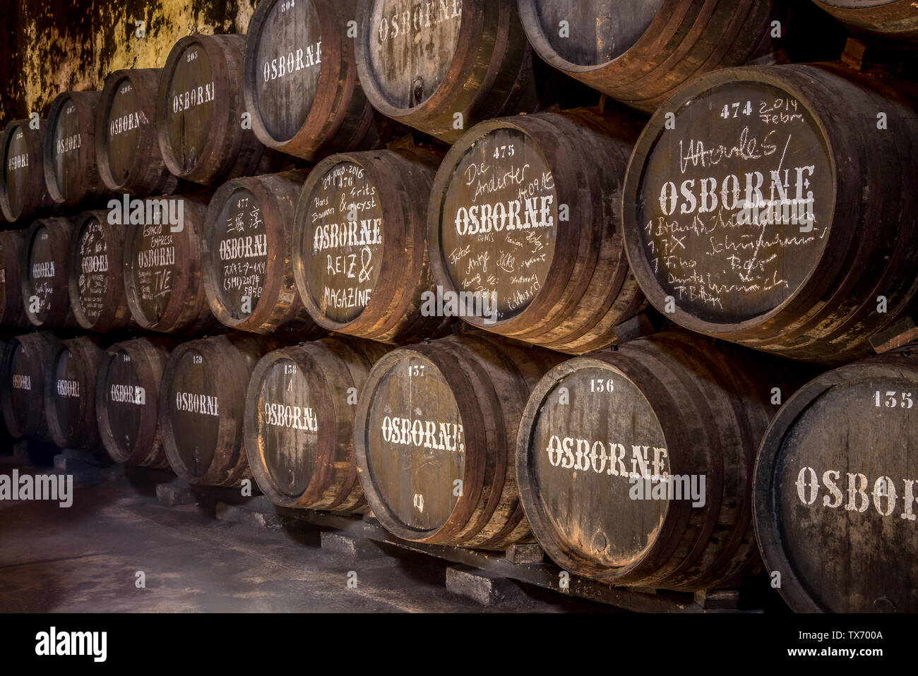 View of the famous "Bodegas Osborne" El Puerto de Santa Maria, Cadiz ...