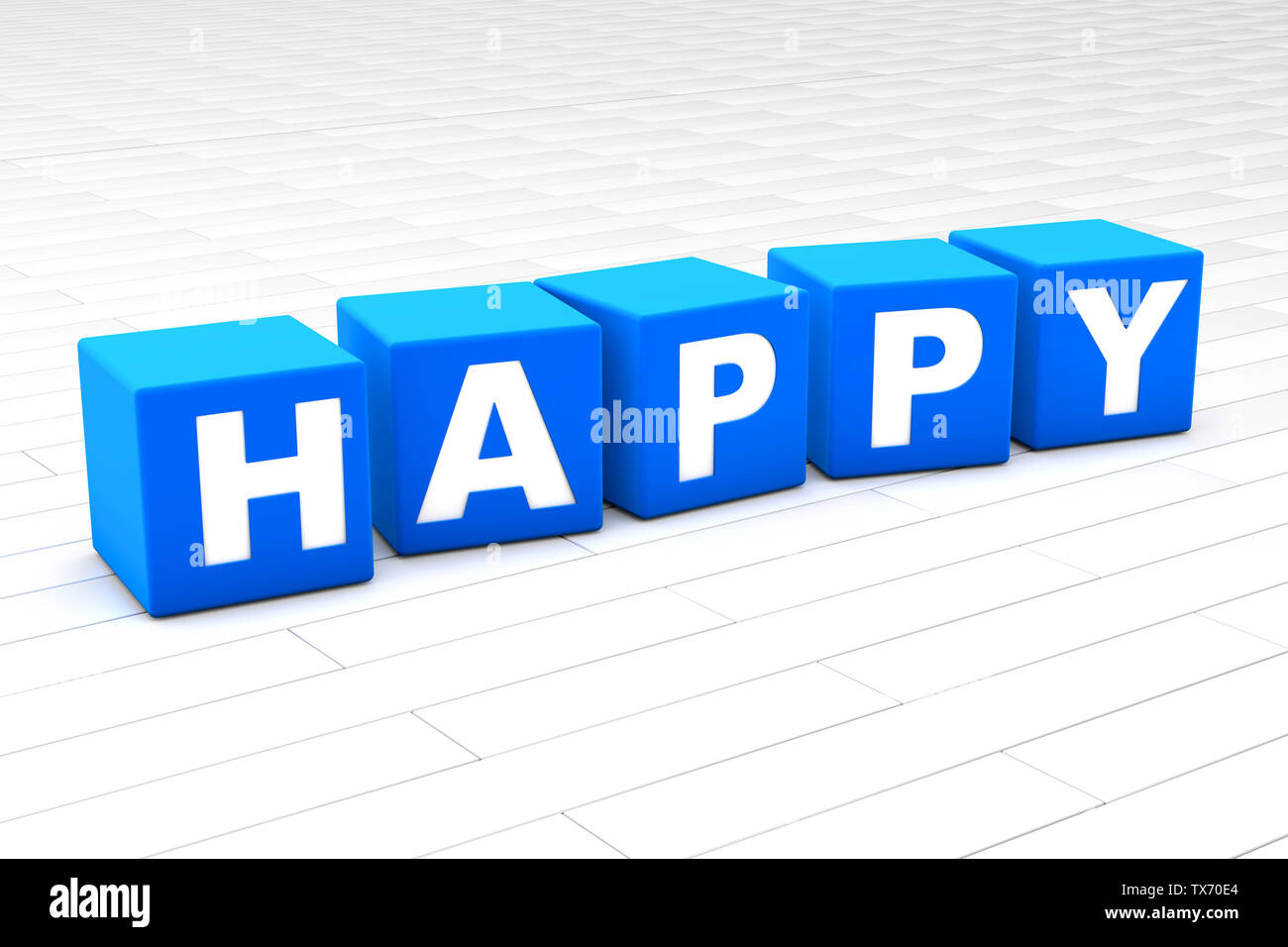 3D rendered illustration of the word Happy Stock Photo - Alamy