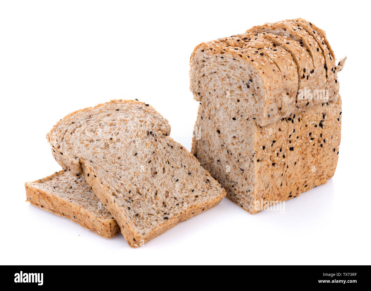 whole wheat bread isolated on white background Stock Photo - Alamy