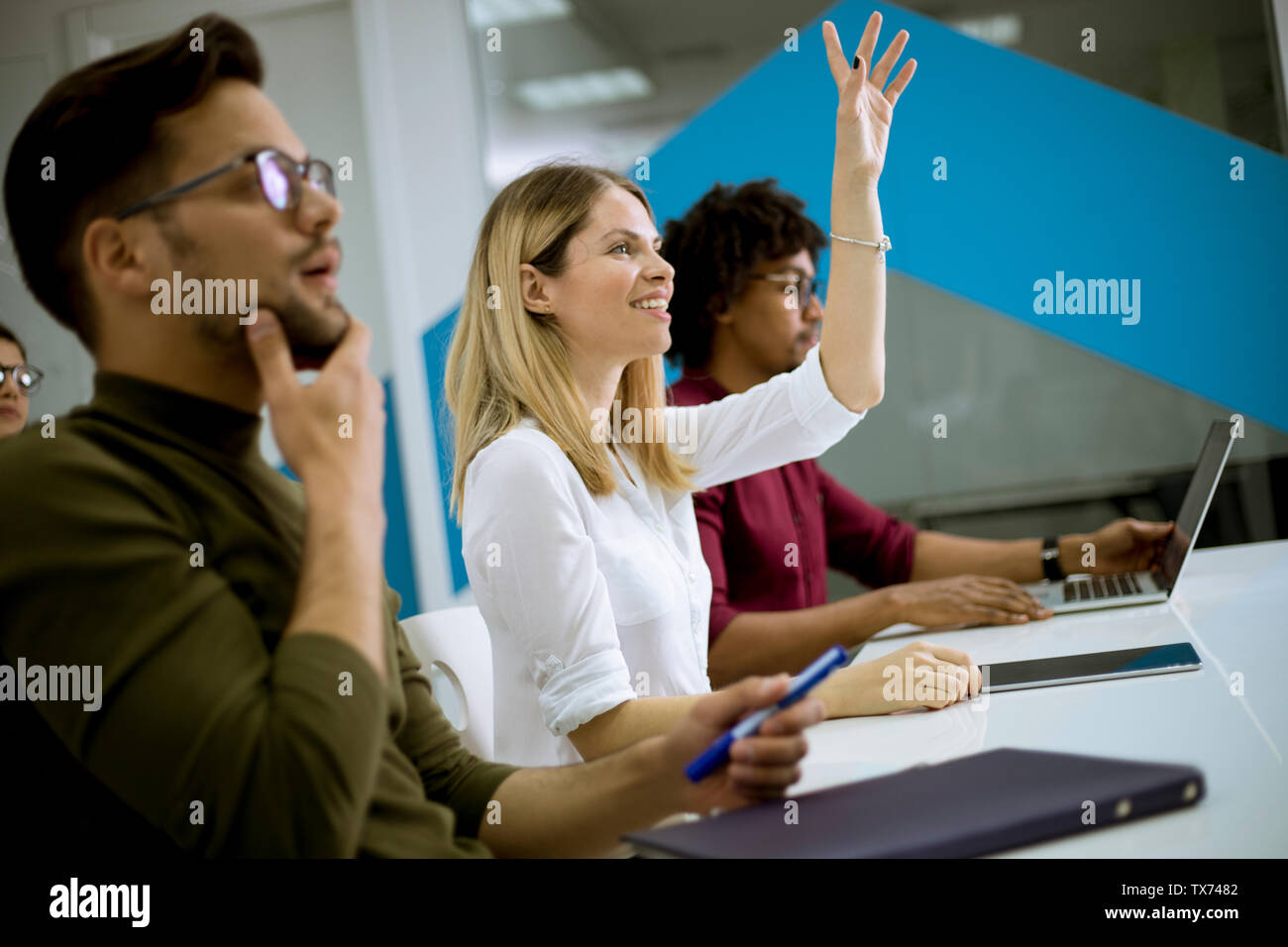 Adult hand up question hi-res stock photography and images - Alamy
