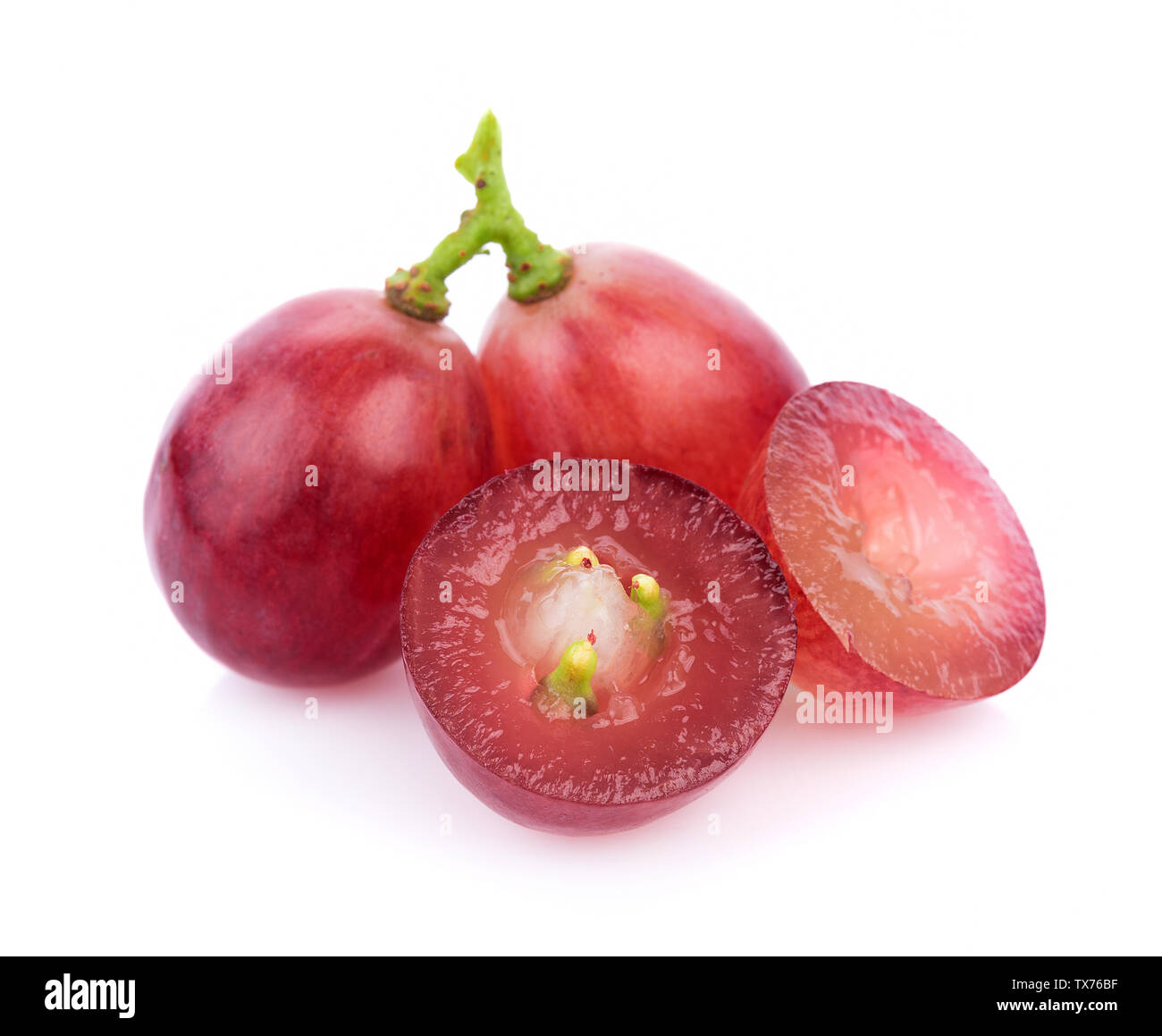 Ripe red grape isolated on white background Stock Photo - Alamy