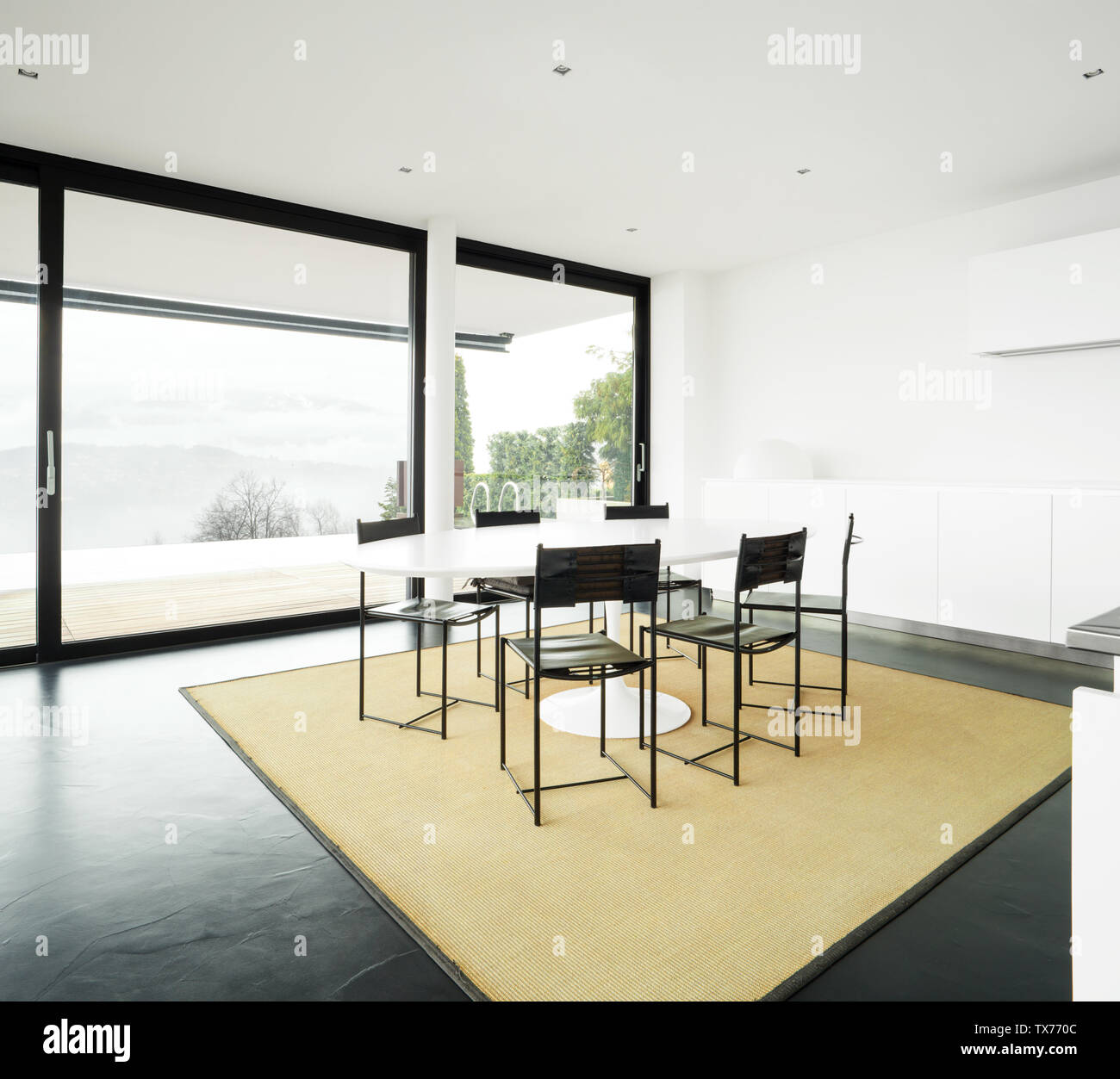 interior modern dining room Stock Photo - Alamy