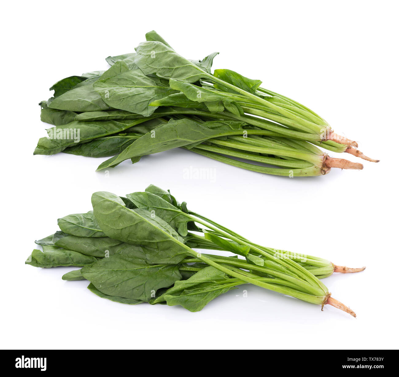 fresh spinach on white background Stock Photo - Alamy