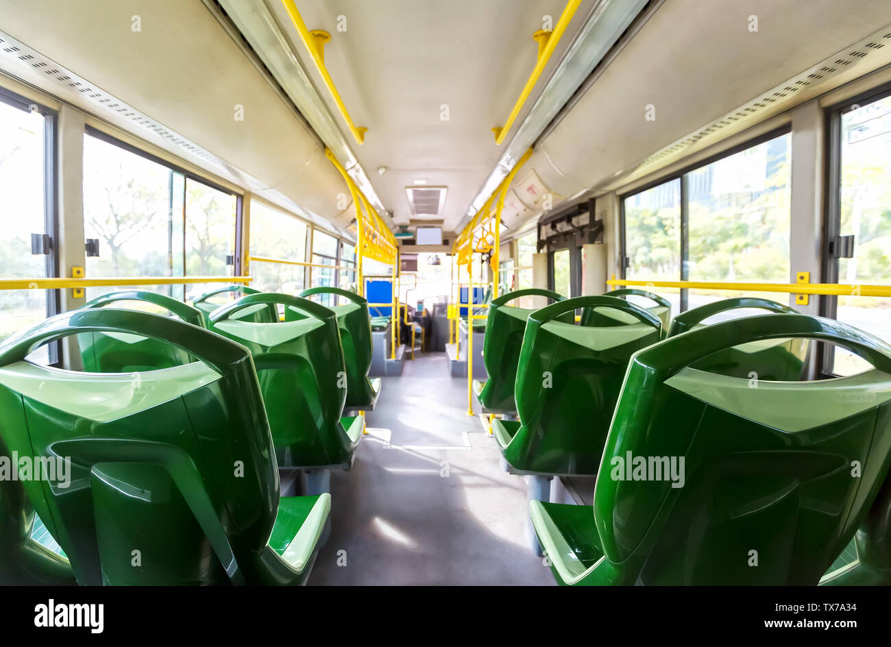 Inside the bus Stock Photo - Alamy