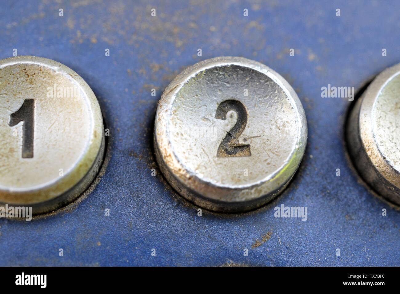 old public phone dirty buttons image Stock Photo - Alamy