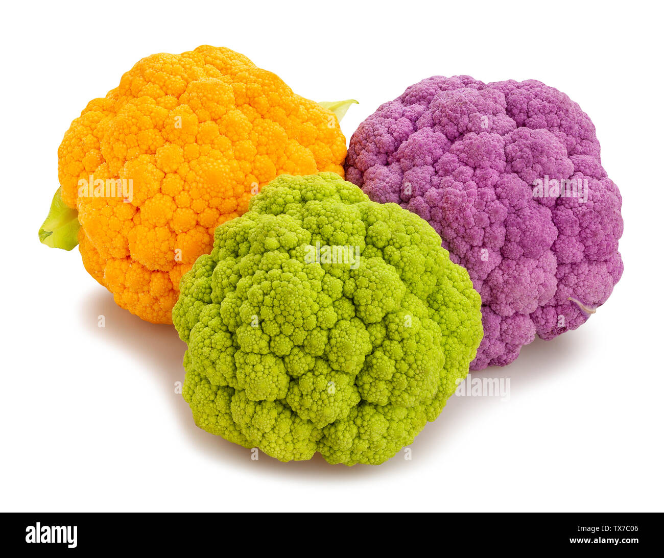 colored cauliflower path isolated on white Stock Photo - Alamy