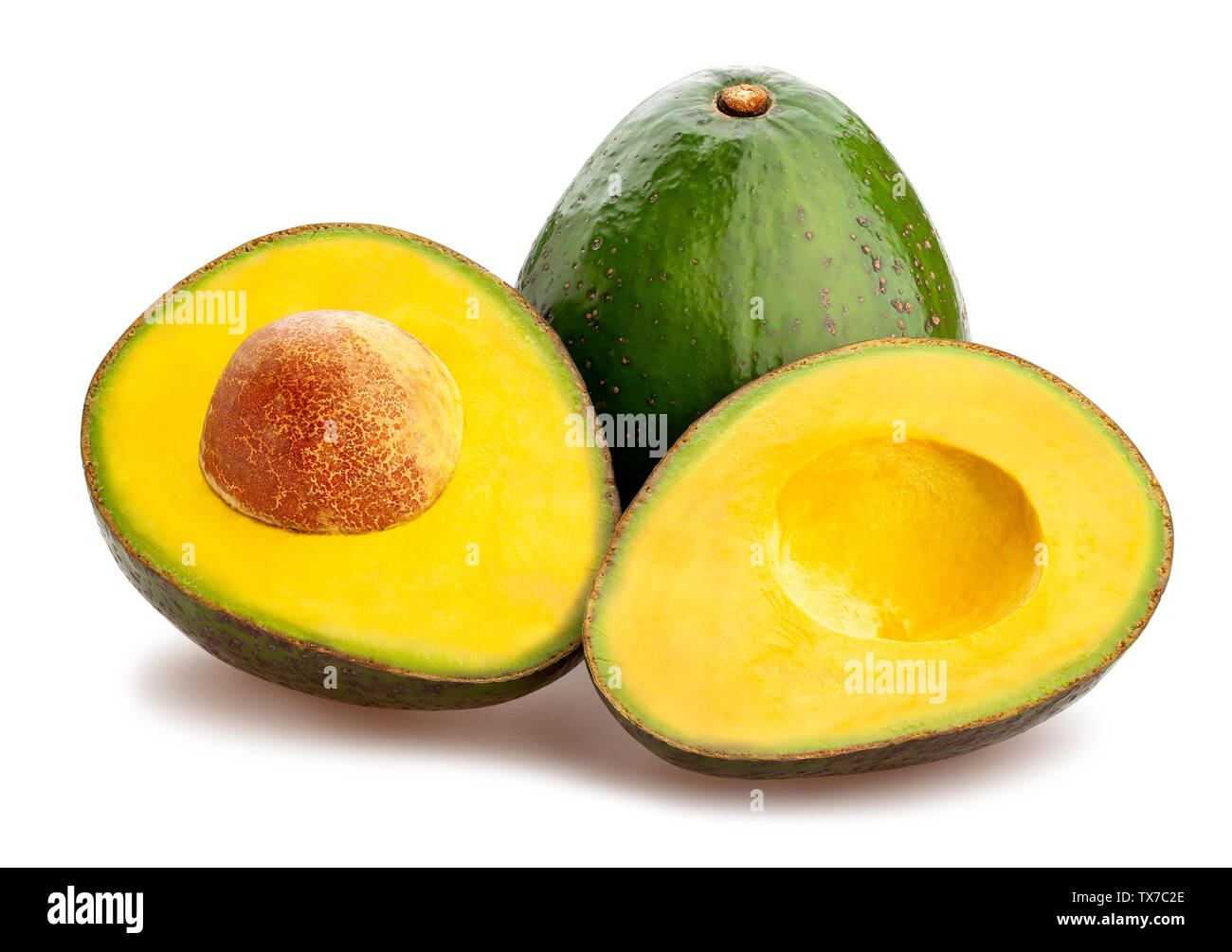 sliced avozilla avocado path isolated on white Stock Photo - Alamy