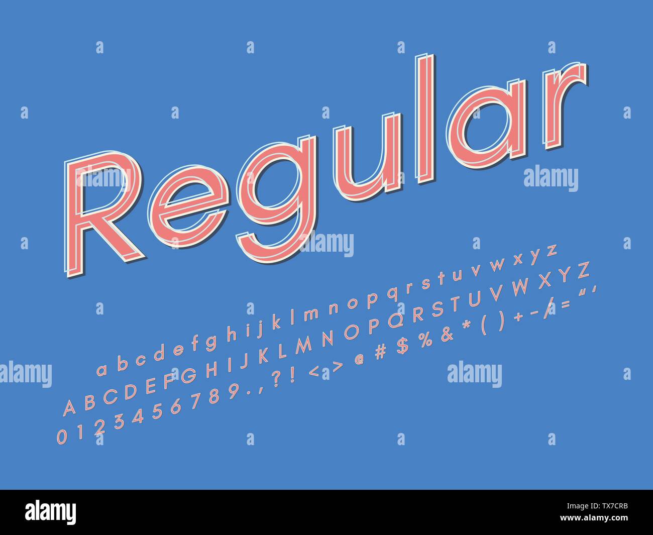Retro font and alphabet. Stock vector illustration Stock Vector Image ...
