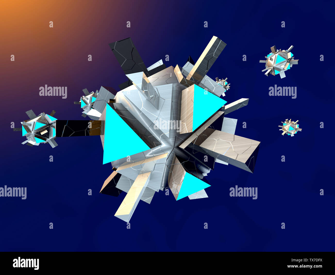 3D rendered Illustration of medical microscopic Nano Bots floating in ...