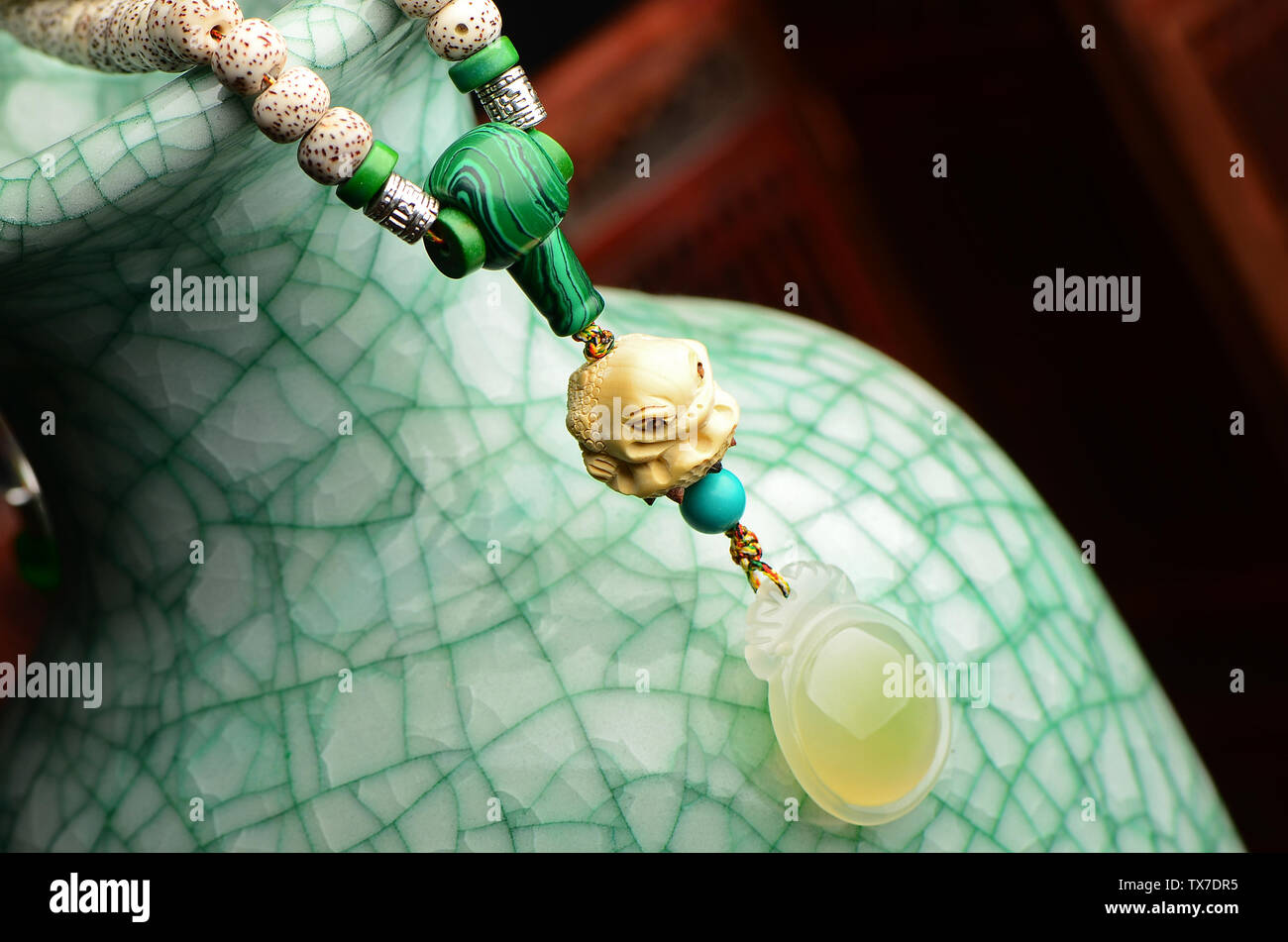 108 stars and moon Bodhi bracelet necklace Stock Photo - Alamy