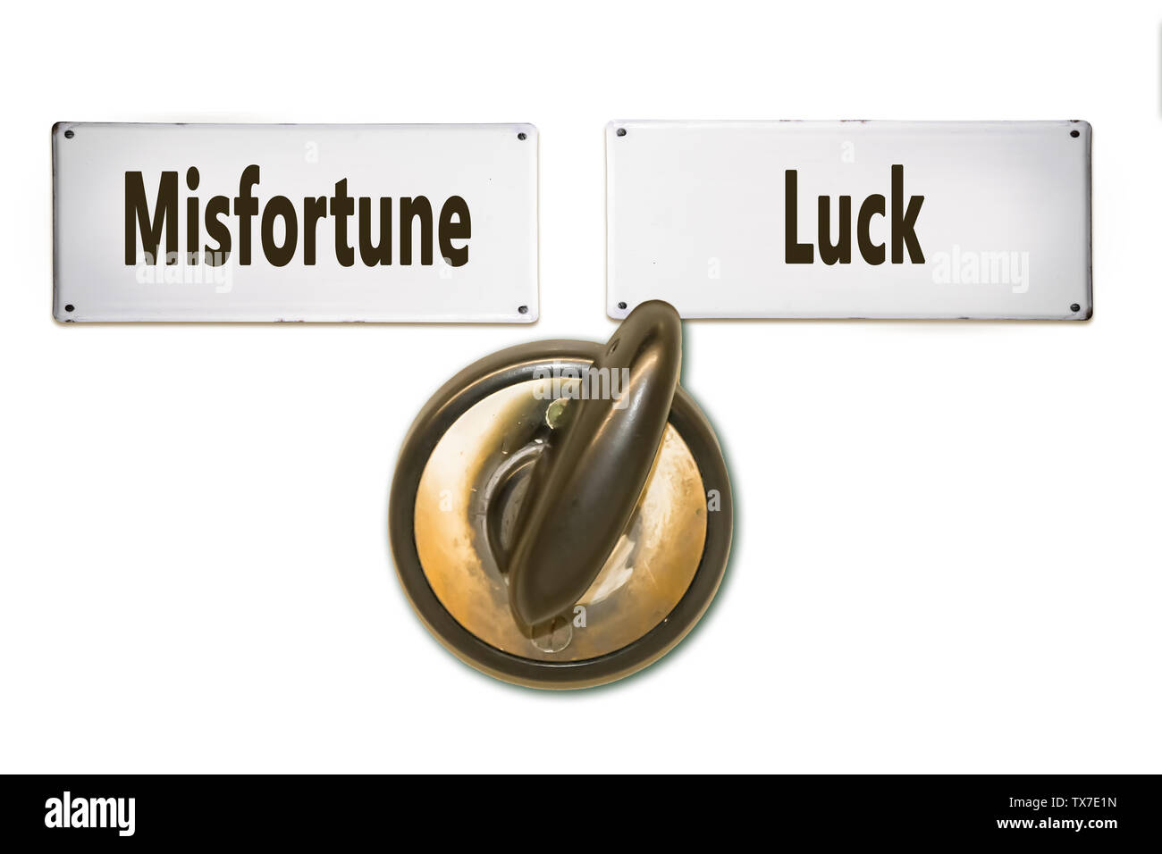 Street Sign the Direction Way to Luck versus Misfortune Stock Photo - Alamy