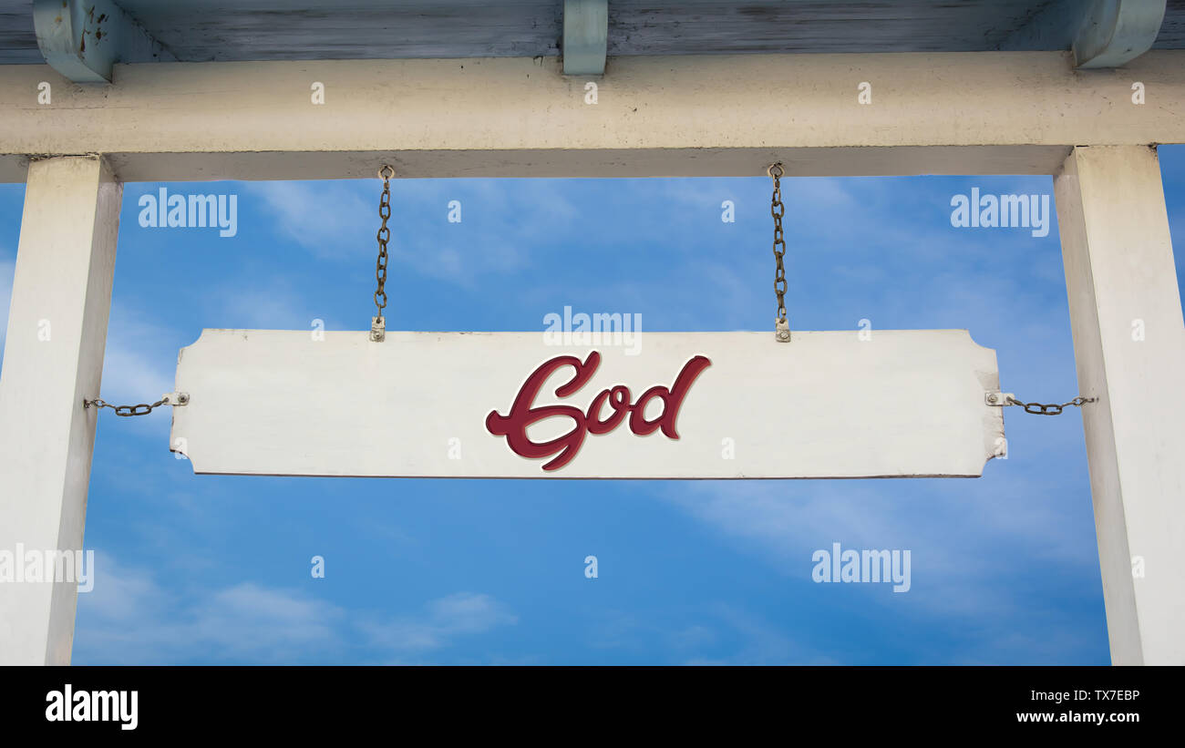 Street Sign the Direction Way to God Stock Photo - Alamy