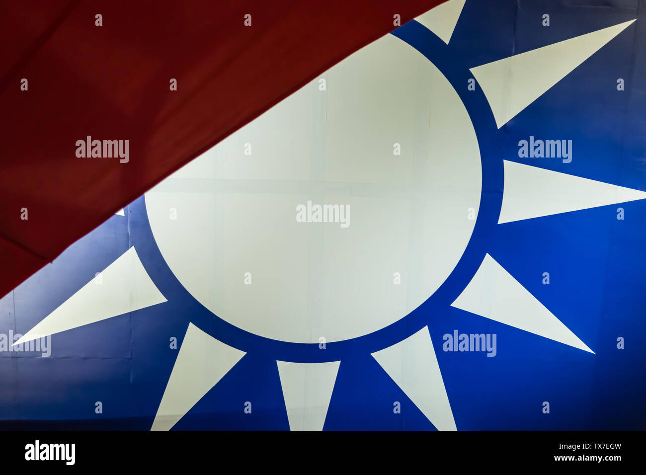 blue sky and white sun Taiwan flag Stock Photo - Alamy
