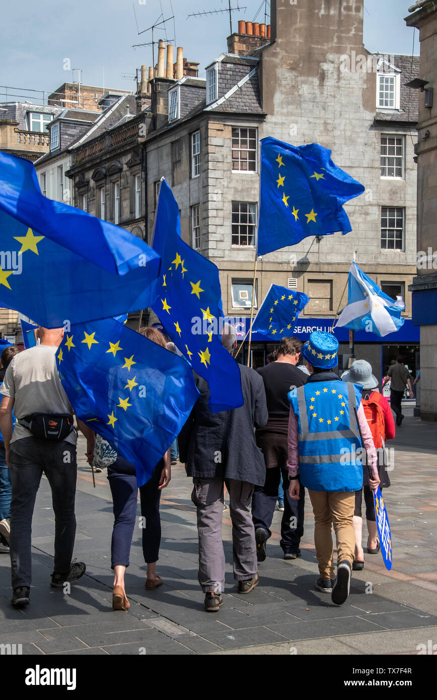 Perth, Scotland, UK. 23rd June 2019: A march against Brexit in the city ...