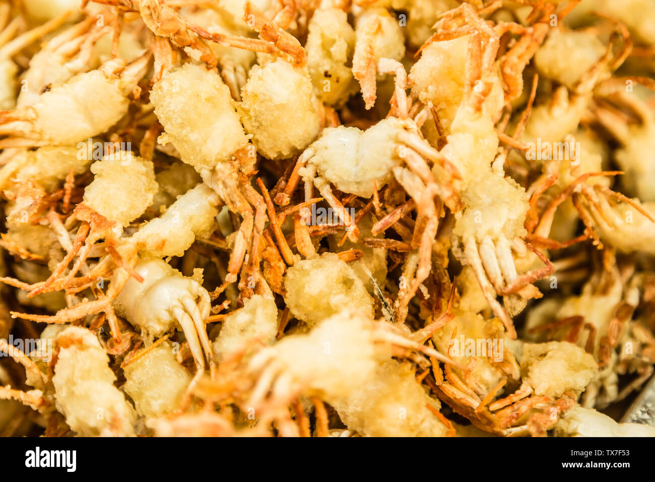 Taiwan street snack fried small crab closeup view Stock Photo - Alamy