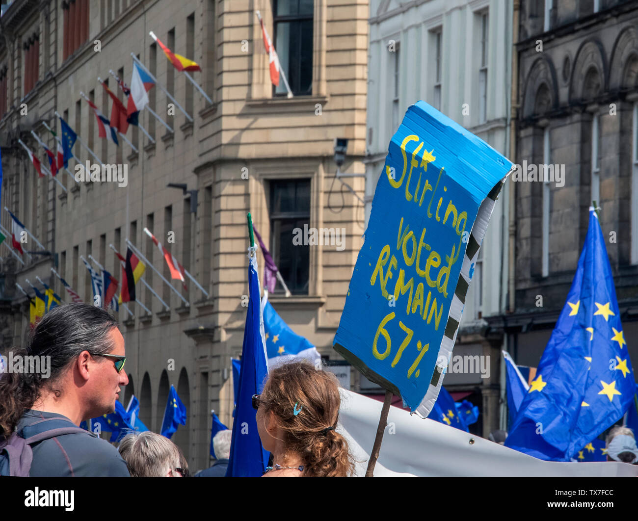 Perth, Scotland, UK. 23rd June 2019: A march against Brexit in the city ...