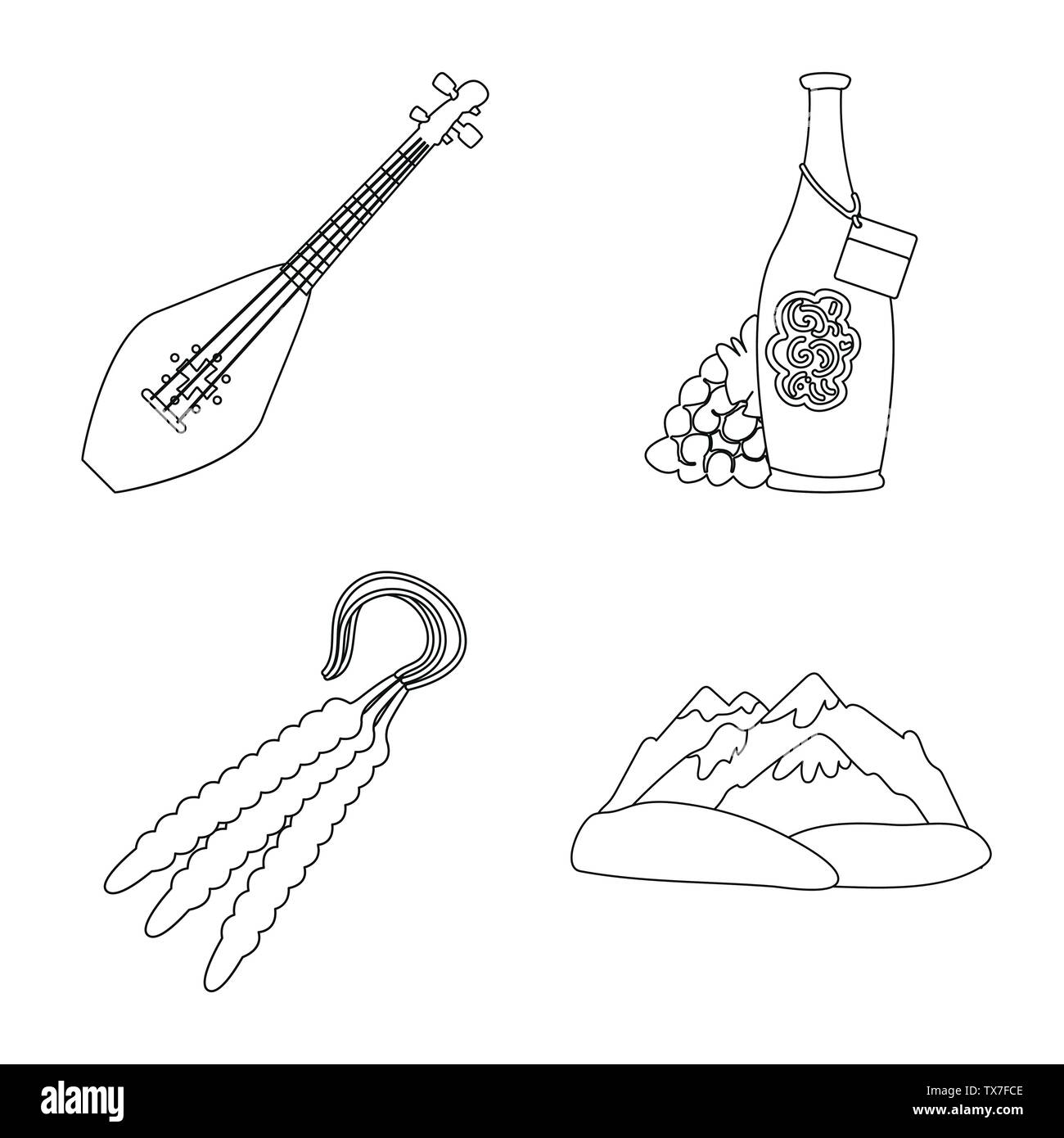 Isolated object of traditions and national symbol. Set of traditions ...