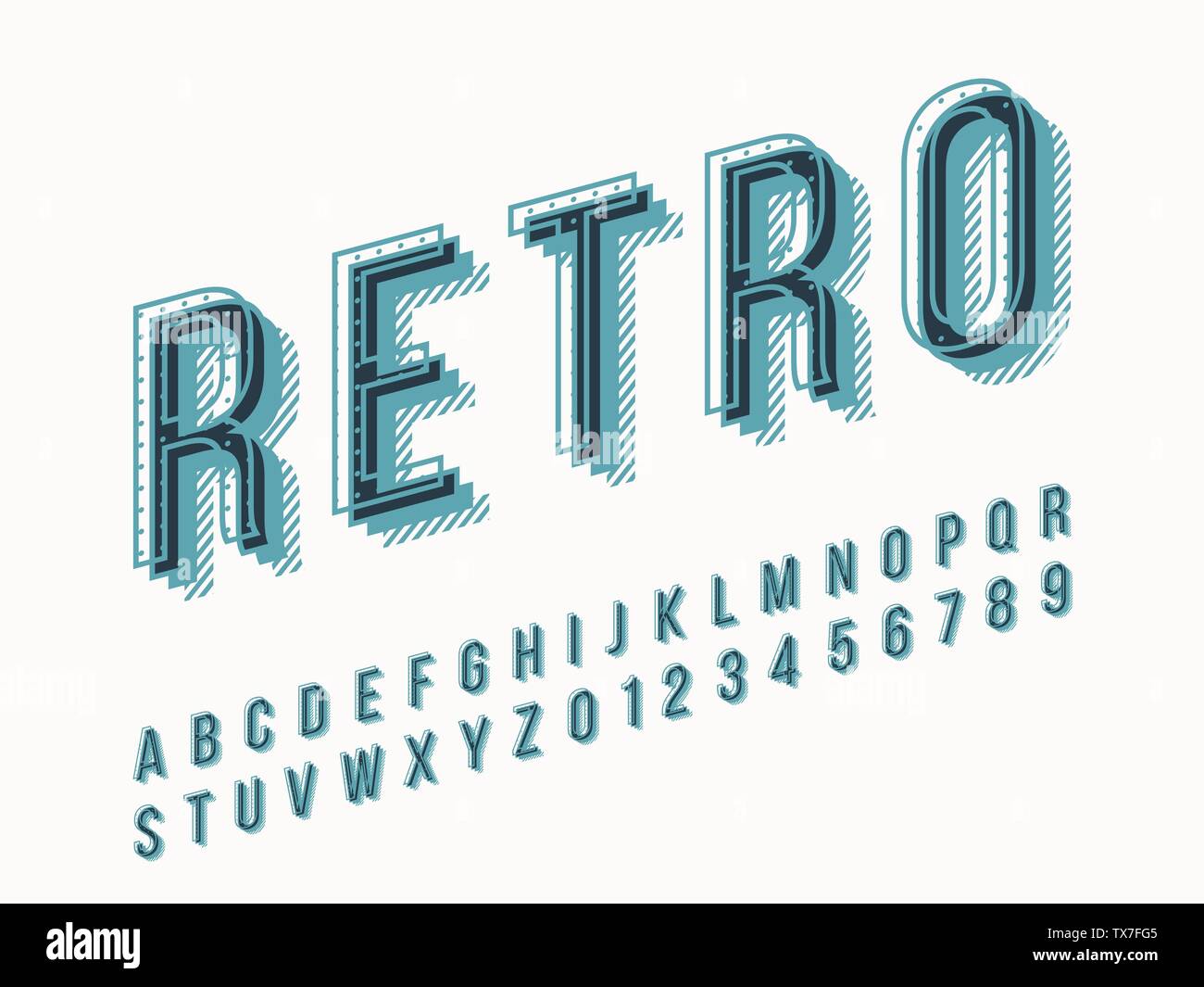 Retro font and alphabet. Stock vector illustration Stock Vector Image ...