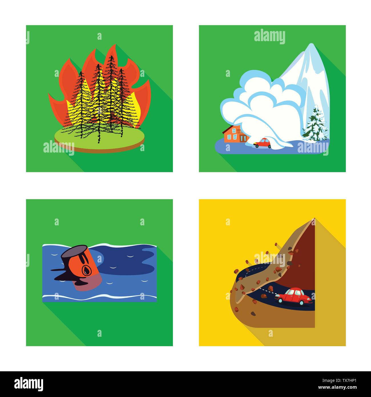 Vector illustration of collapse and environment logo. Set of collapse ...