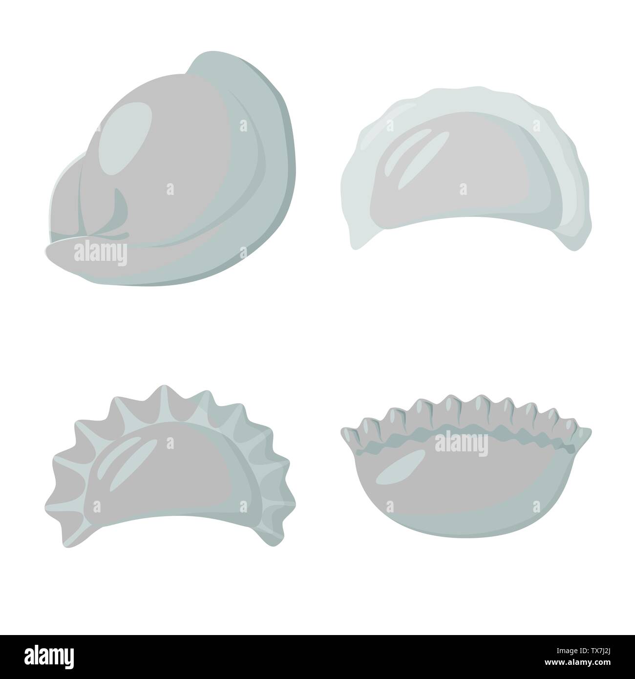 Tasty dumplings cheese pierogi Black and White Stock Photos & Images ...