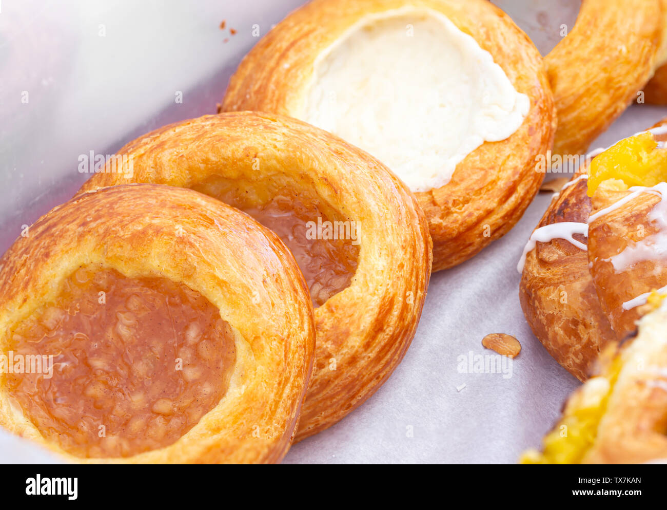 French pastries at an outdoor market Stock Photo - Alamy