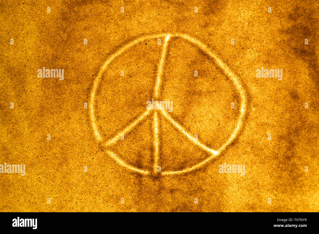 Sand animation, drawing. international symbol of peace Stock Photo - Alamy