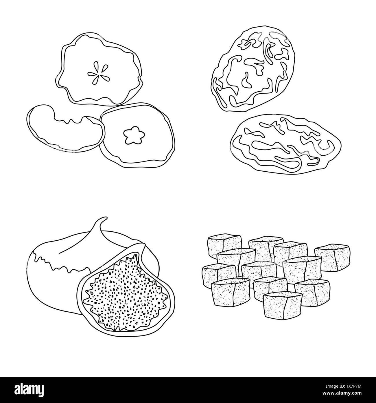 Vector design of food and raw logo. Set of food and nature stock vector ...