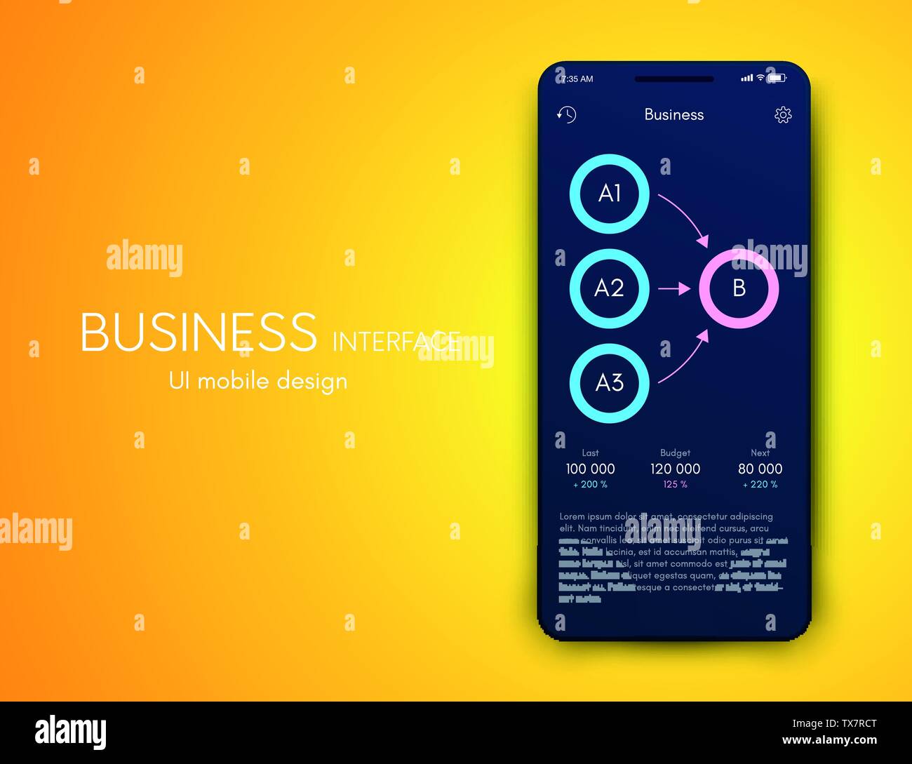 Vector graphics mobile infographics with three options. Template for ...
