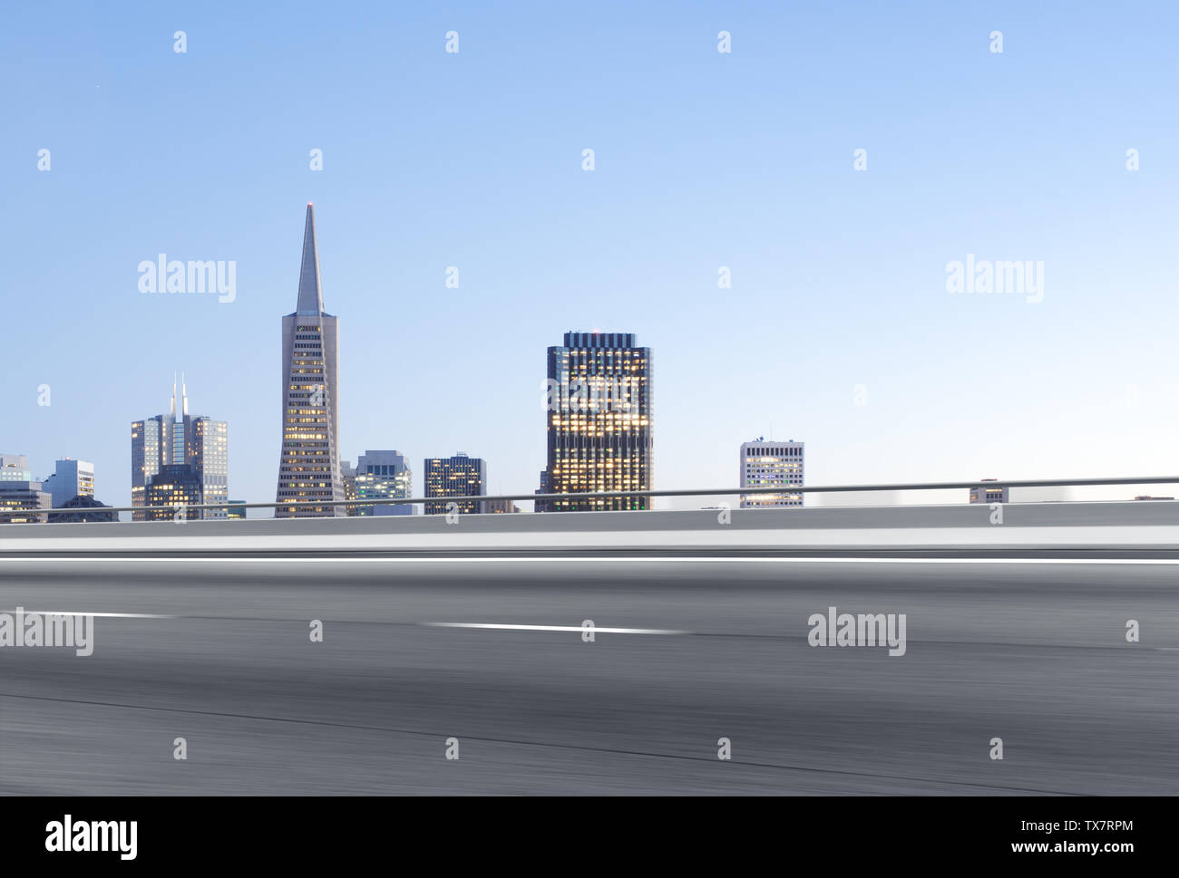 empty asphalt road with cityscape of modern city Stock Photo - Alamy