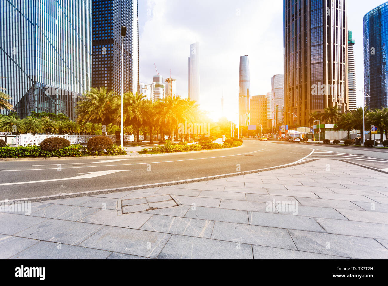 empty footpath and modern building in modern city Stock Photo - Alamy