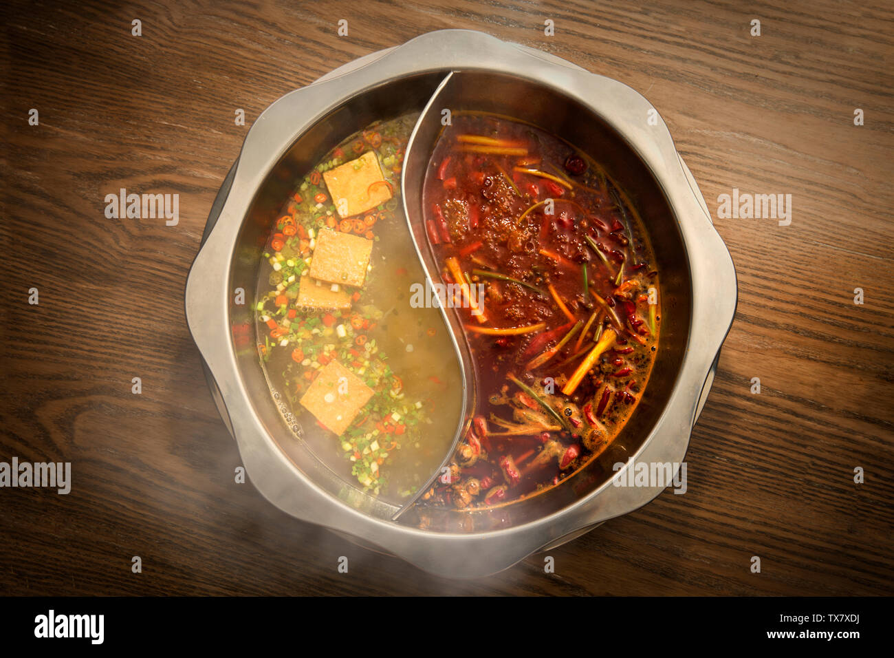 Ching soup with Sichuan spicy hotpot Stock Photo - Alamy