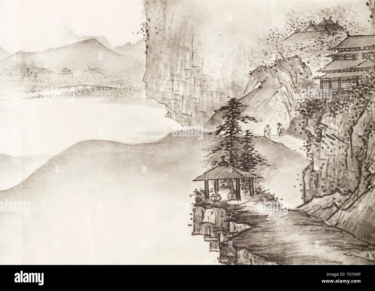 Japanese Landscape Scroll Painting