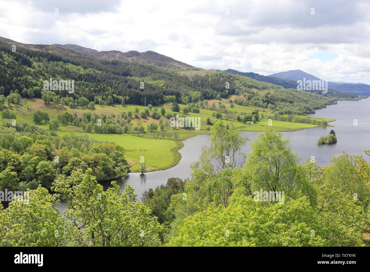 The famous Queen’s View lookout in the Scottish Highlands Stock Photo ...