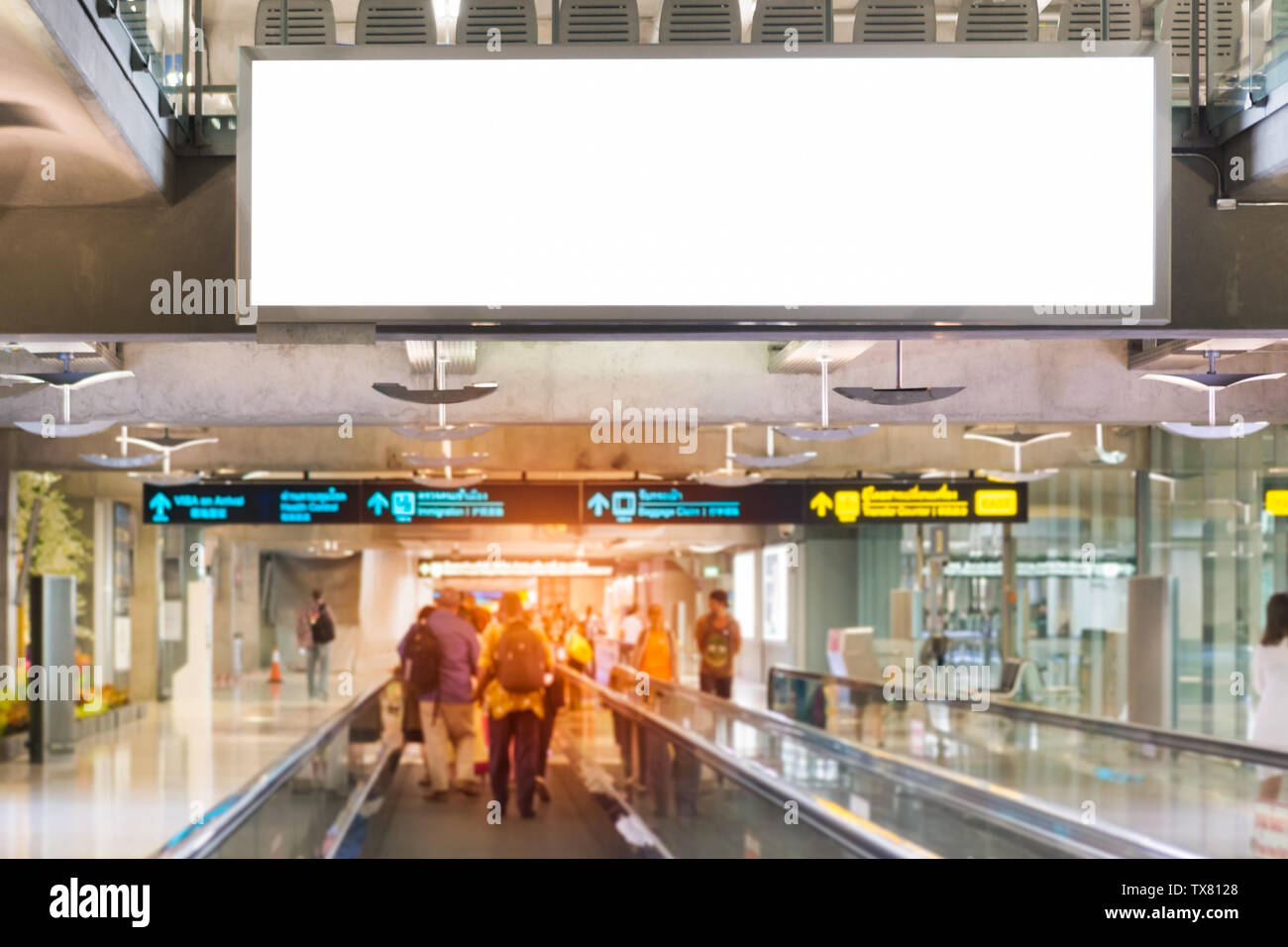 beauty full blank advertising billboard at airport background large LCD ...