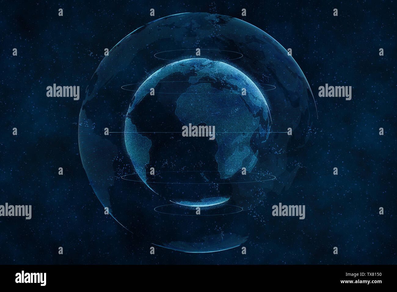 Blue Earth Big Data Background Stock Photo - Alamy