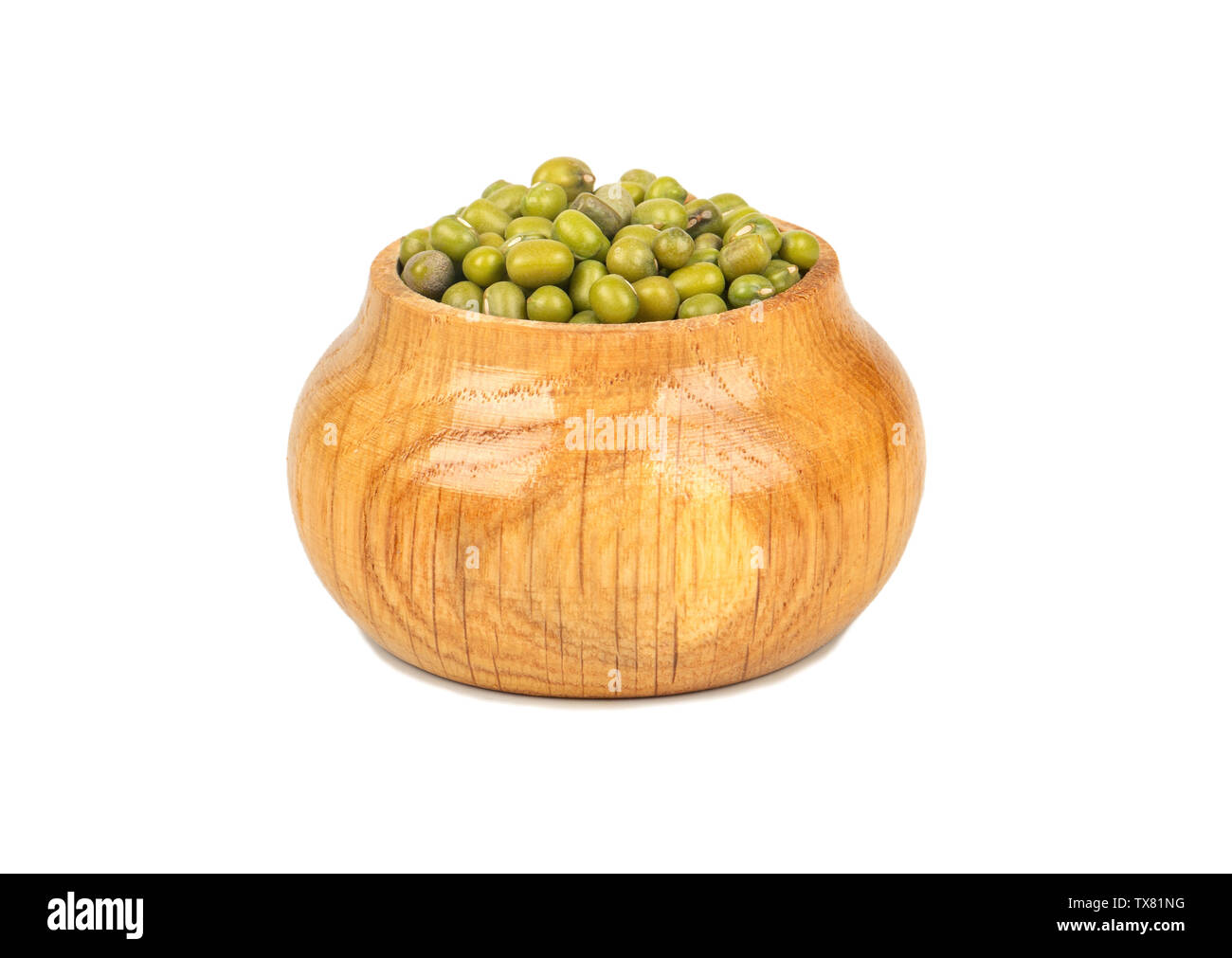 Dry mash grains in wood container isolated on white background Stock ...