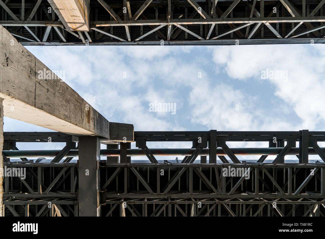 Industrial plant building, steel frame structure Stock Photo - Alamy