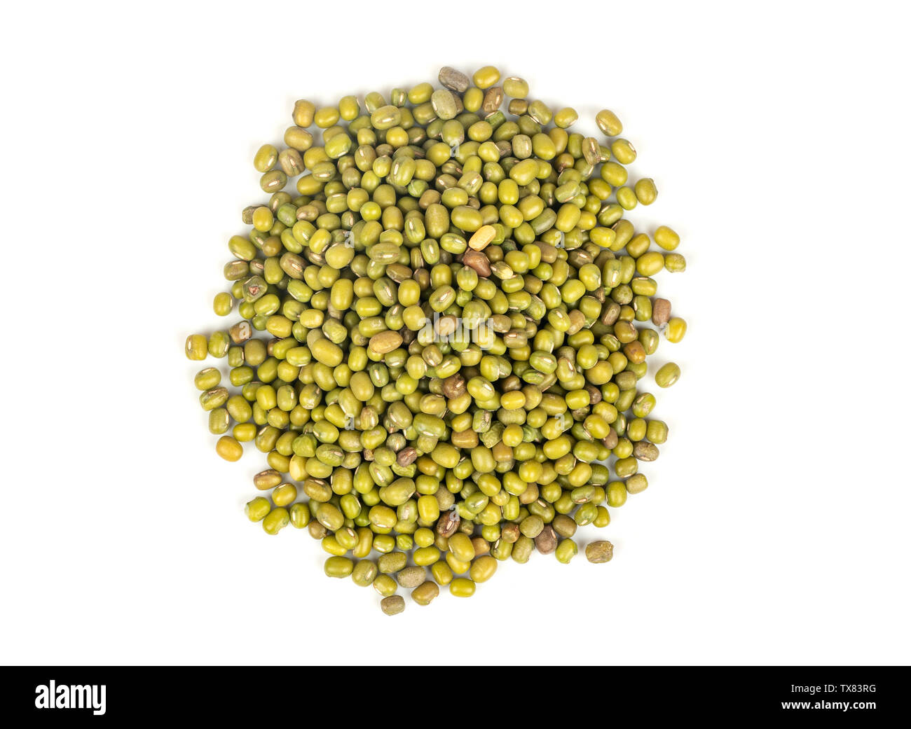 Pile of green mash grain isolated on white background, top view Stock ...
