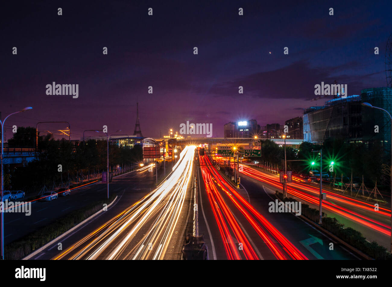 Changchun Expressway Night Scene Changchun Expressway Night Scene Stock ...
