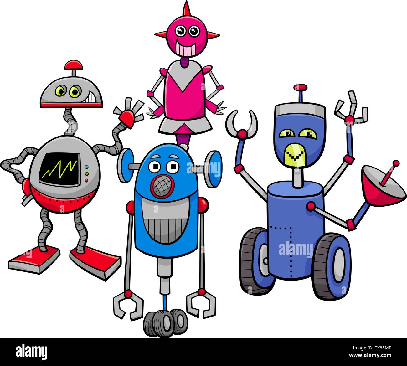Cartoon illustration robot fantasy characters Stock Vector Images - Alamy