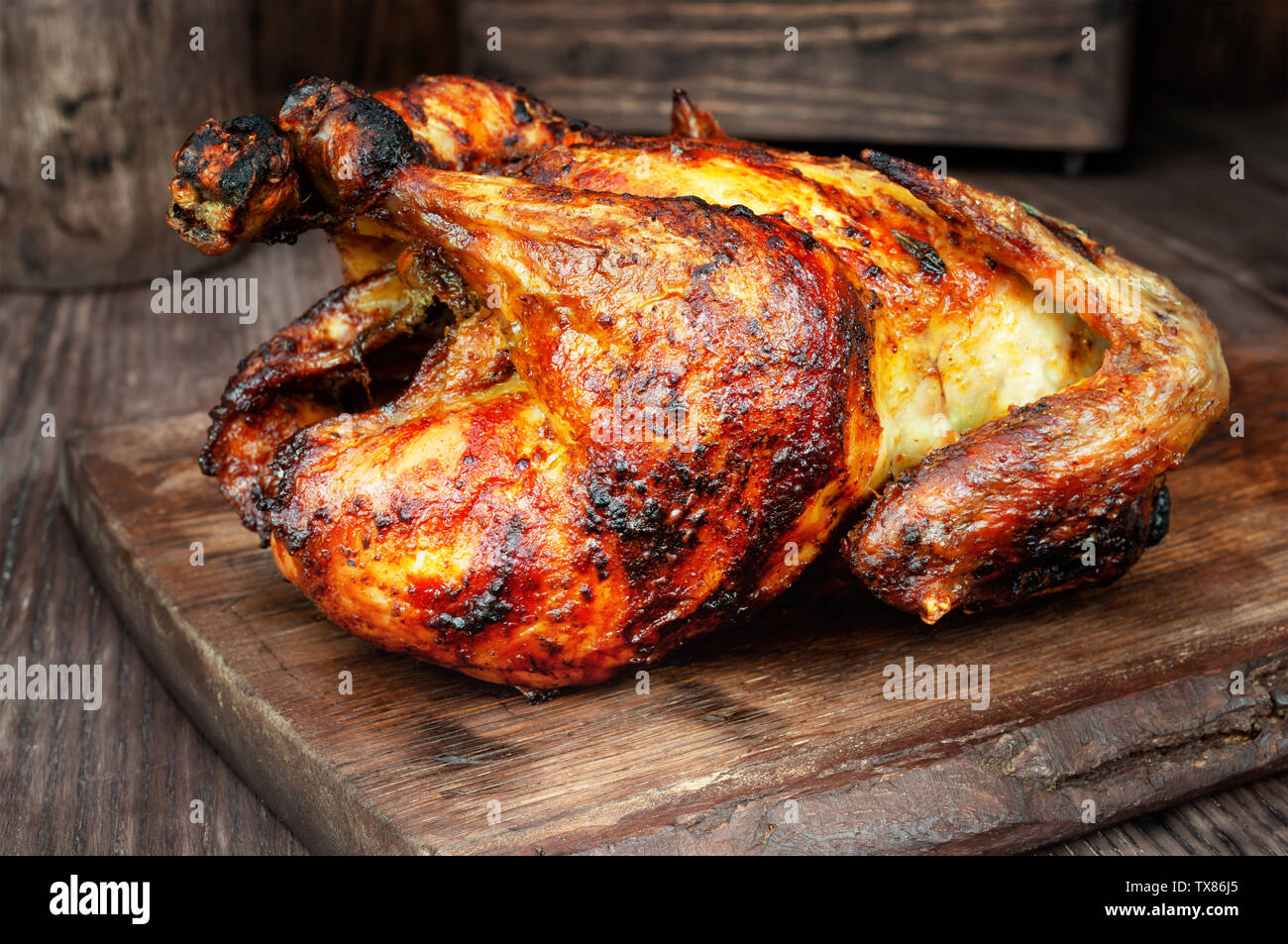 Roasted chicken meat on grill hi-res stock photography and images - Alamy
