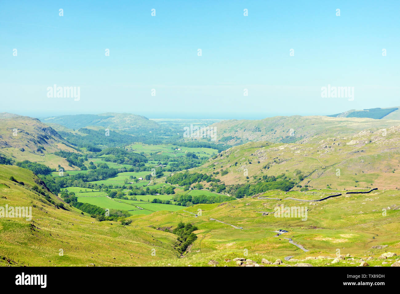 From teh top of Hardknott Pass, looking down into Eskdale, Hardknott ...