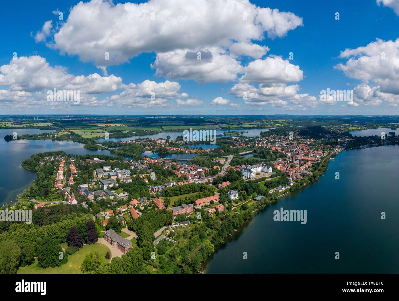 Aerial view of Ploen city in Germany Stock Photo - Alamy