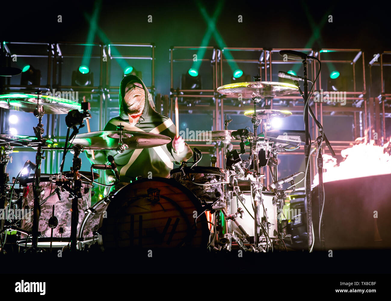 June 23, 2019 - Austin, Texas, U.S - JOSH DUN, drummer of Twenty One ...