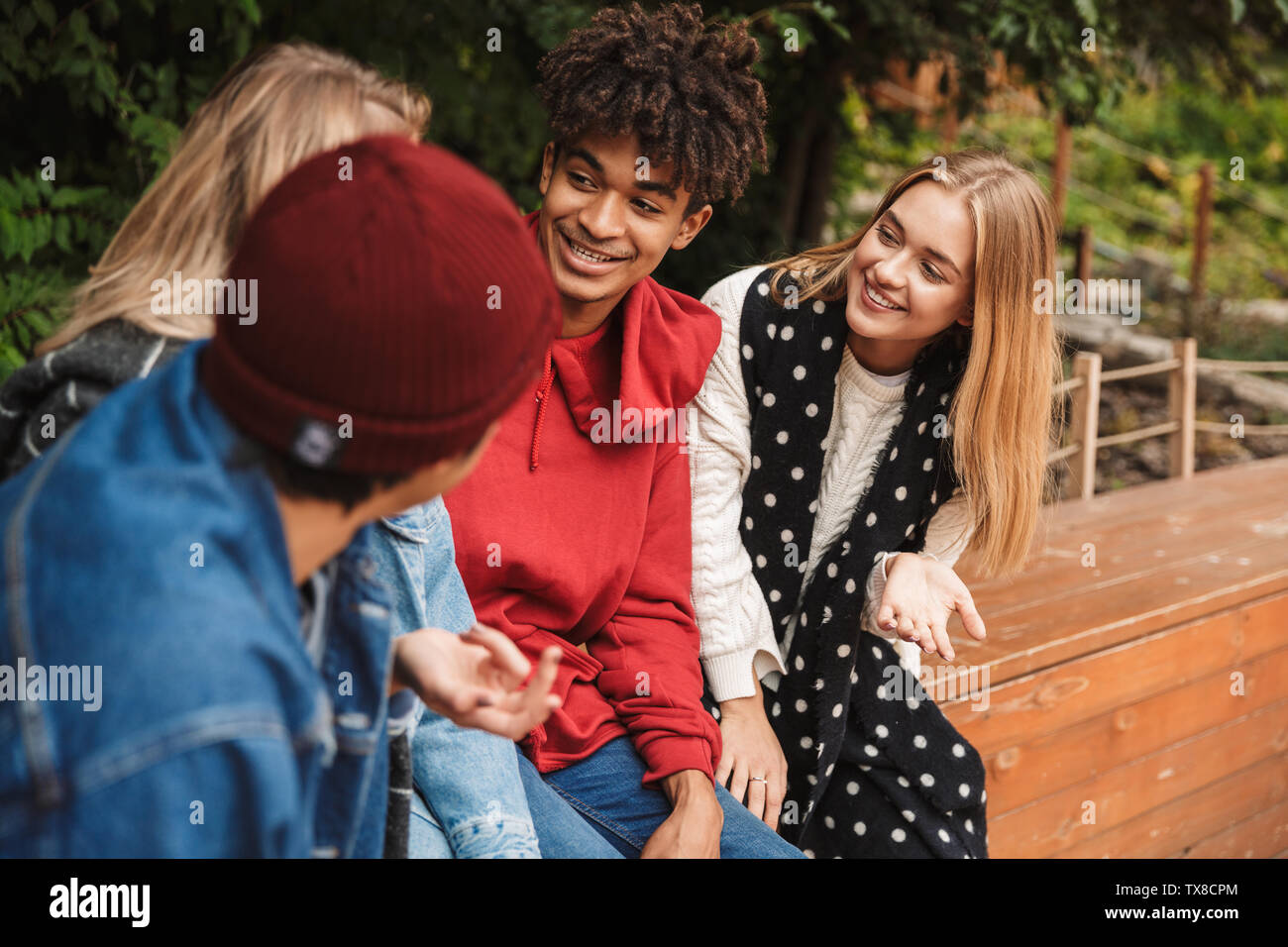 Teenagers Park Hanging Out Talking High Resolution Stock Photography ...