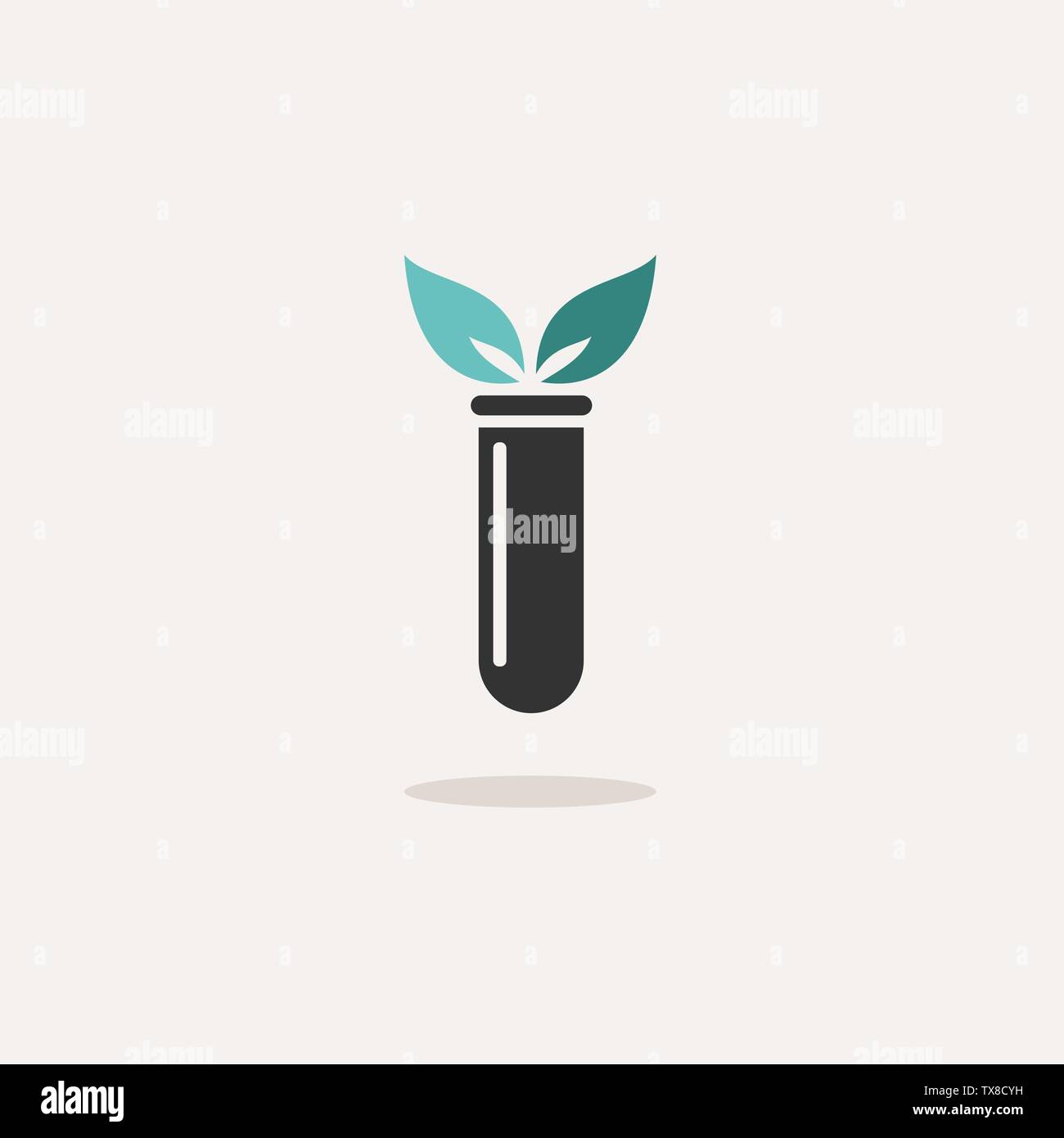 Lab plant color icon with shade on a beige background. Pharmacy vector ...