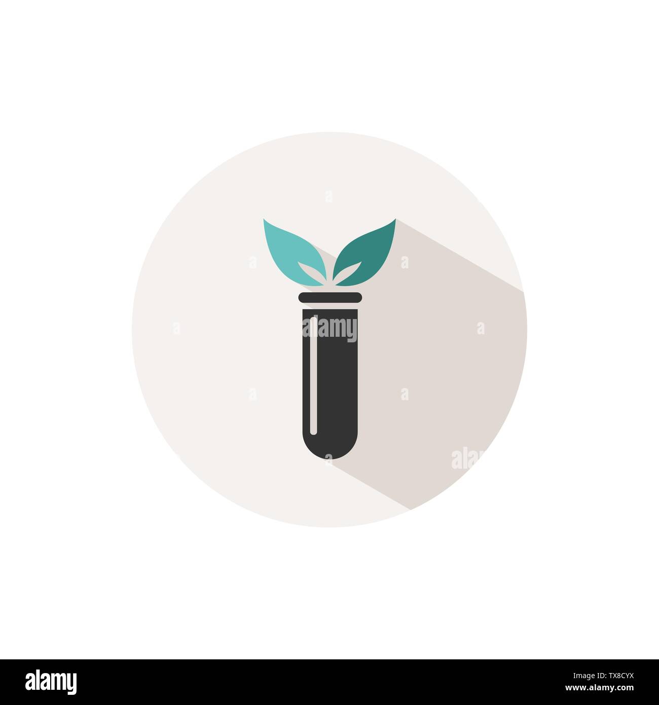 Lab plant color icon with shadow on a beige circle. Pharmacy vector ...